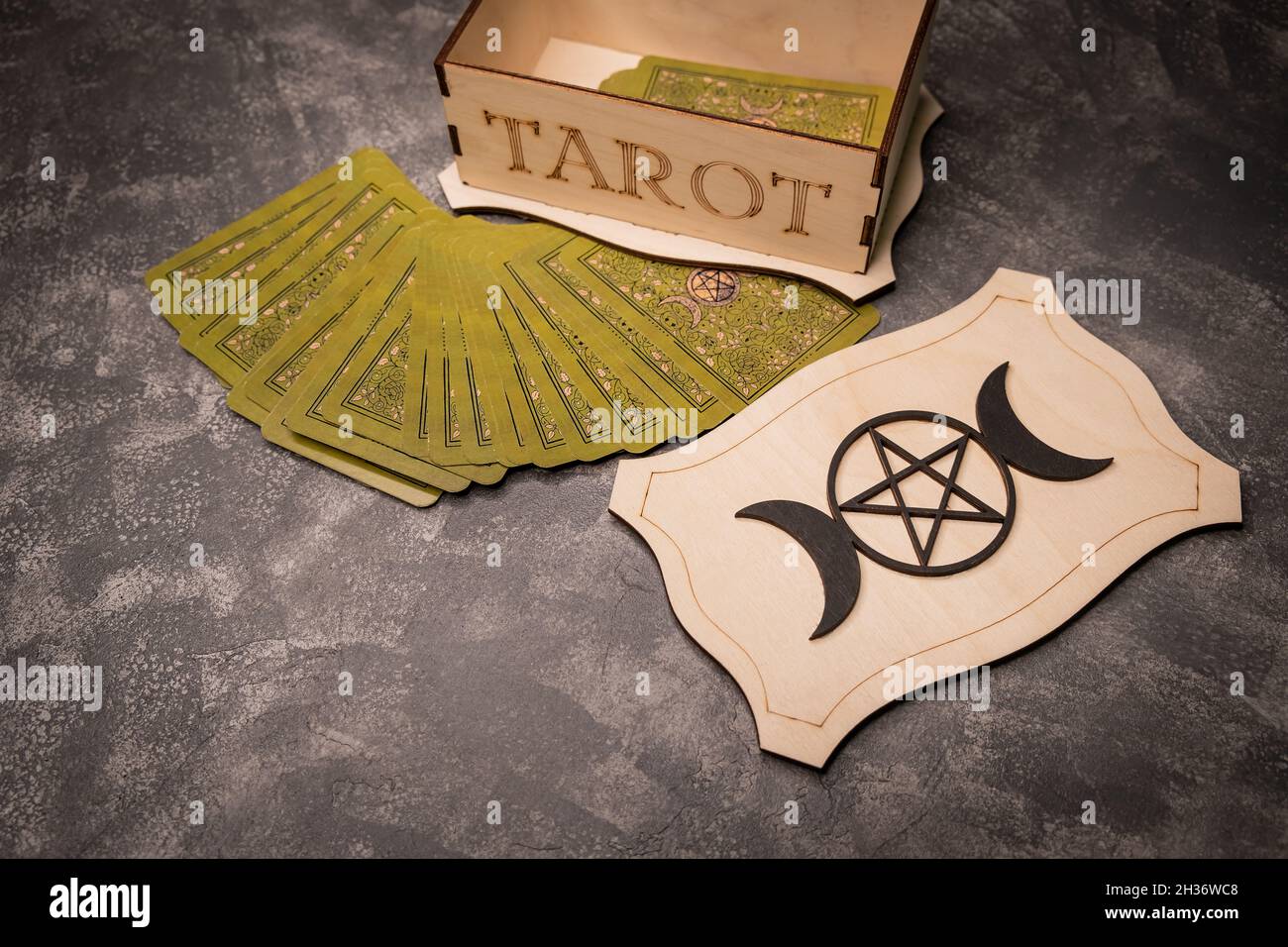 Fortune telling on tarot cards at night by candlelight. Forecasting ...