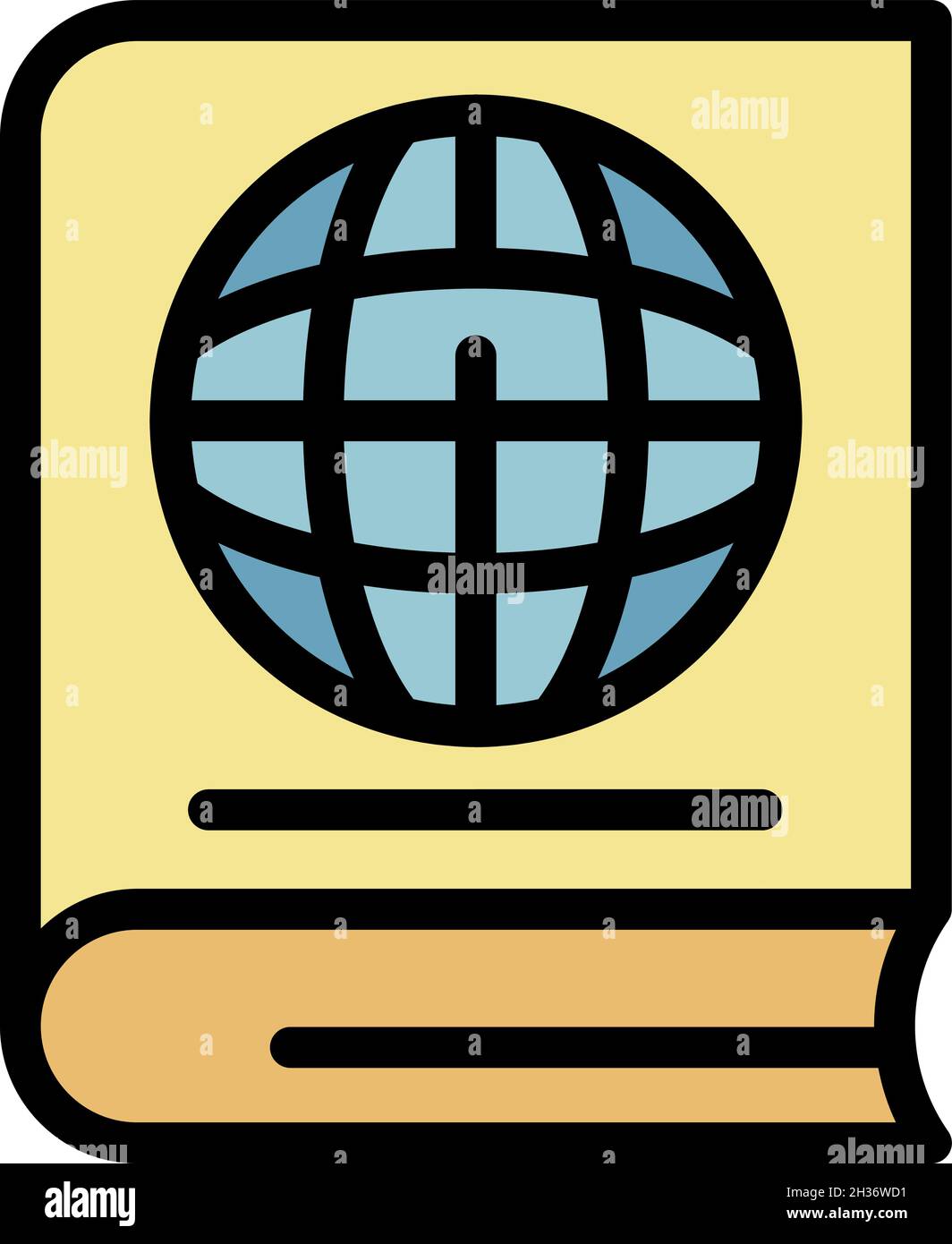 Book guide icon. Outline book guide vector icon color flat isolated ...