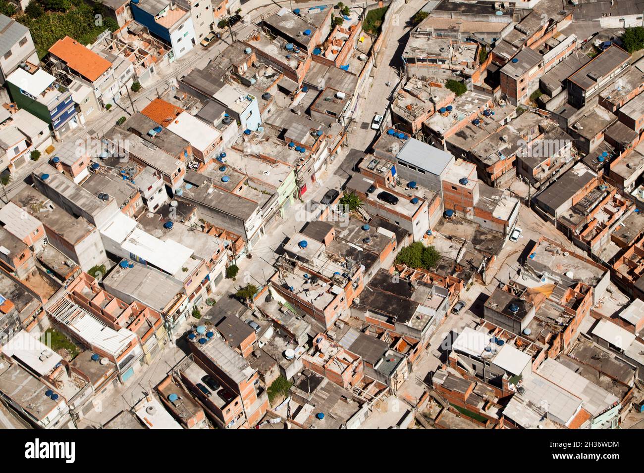 SAO PAULO BRAZIL CITY AERIAL Condominium - Slum - Favela. VIEW. High ...