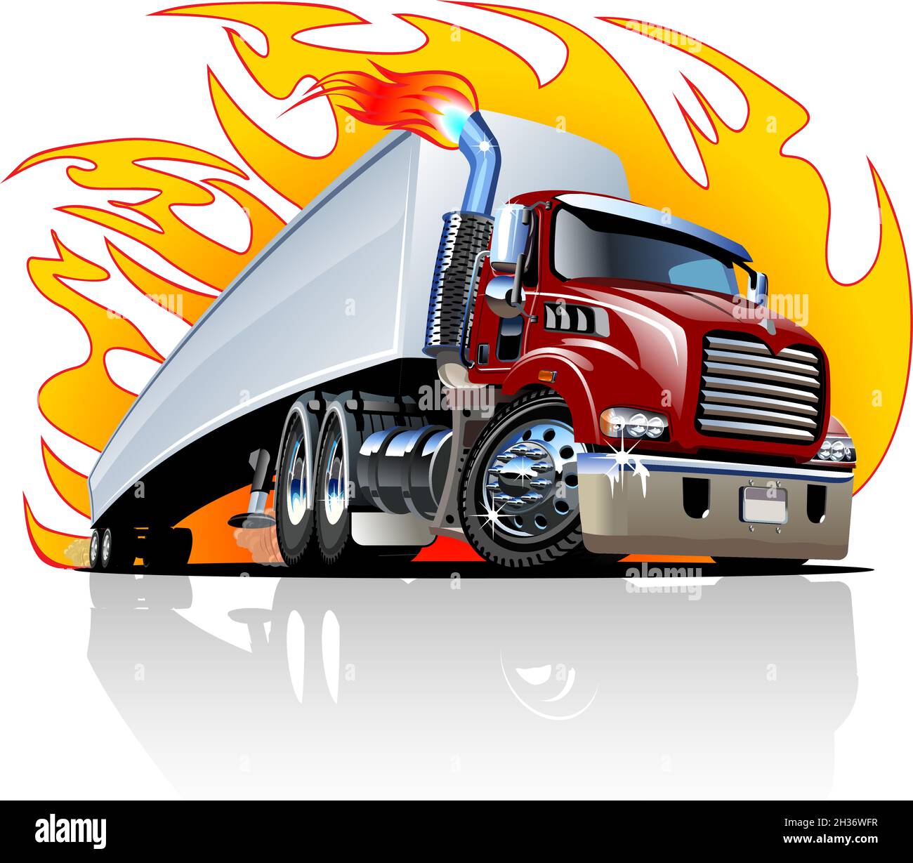Vector Cartoon Semi Truck. Available EPS-10 vector format separated by ...