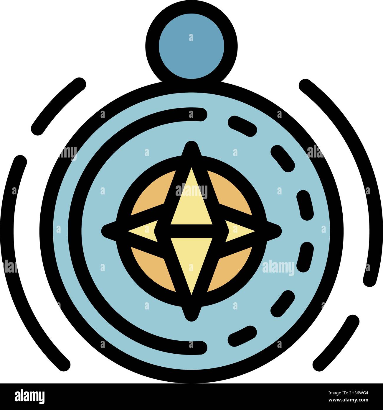 Compass icon. Outline compass vector icon color flat isolated Stock ...
