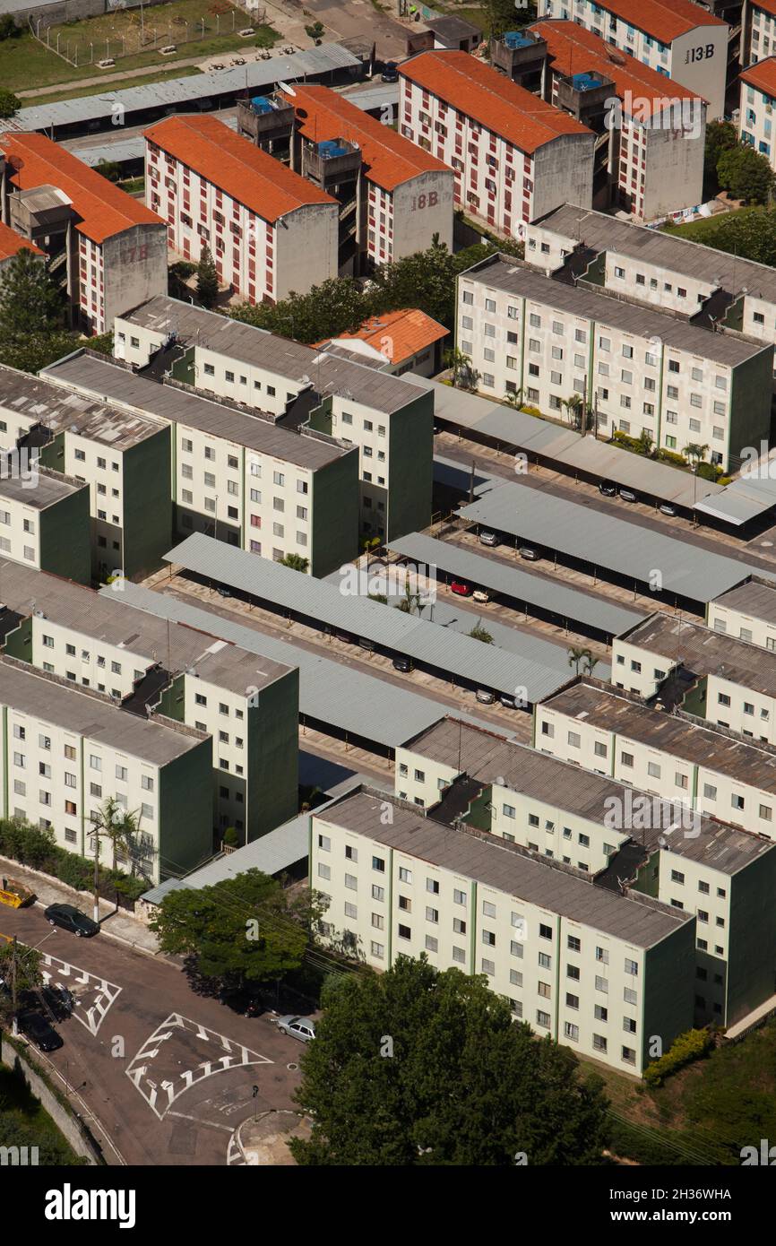 SAO PAULO BRAZIL CITY AERIAL Condominium - Social Housing. VIEW. High ...