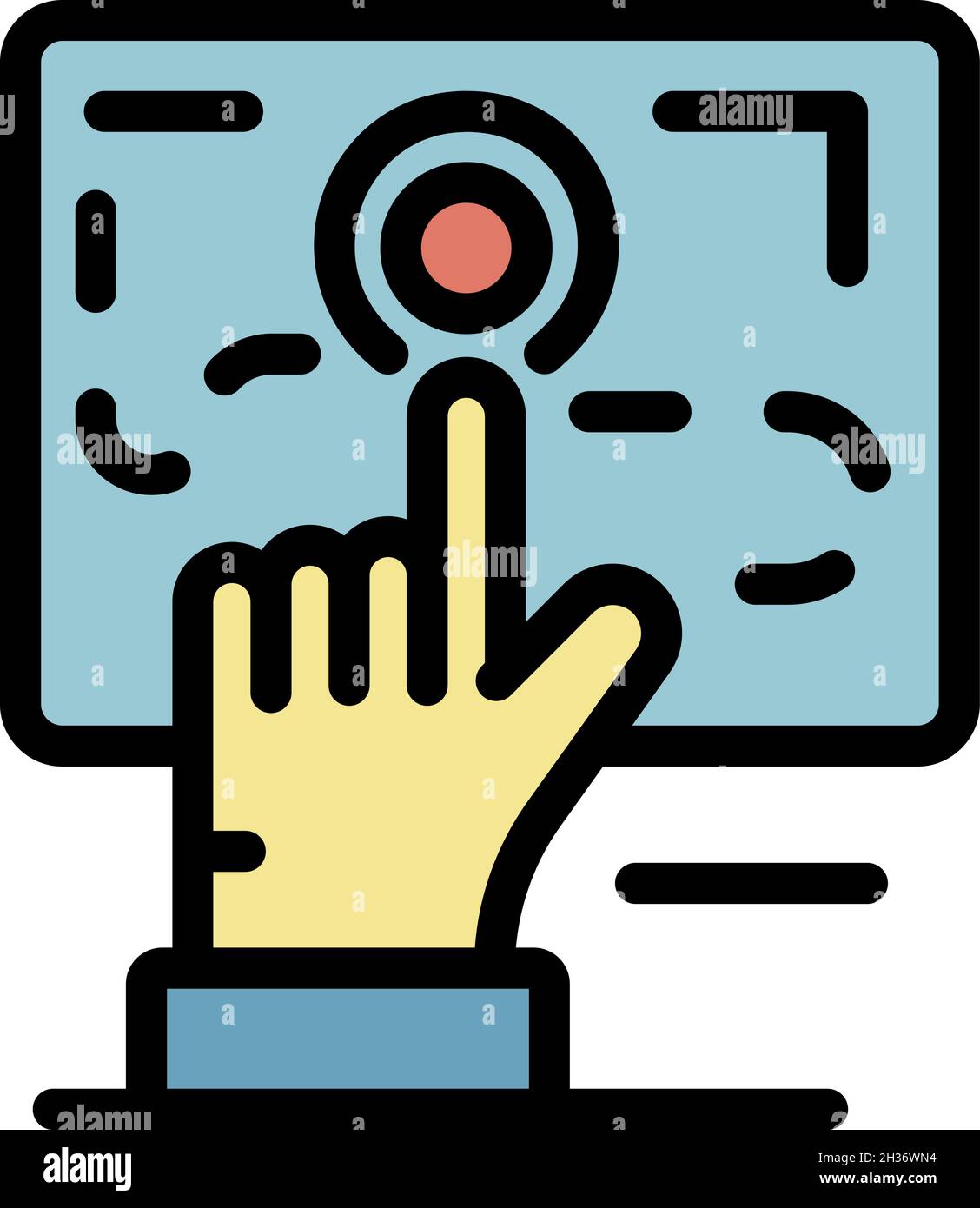 Point mark on the map icon. Outline point mark on the map vector icon ...