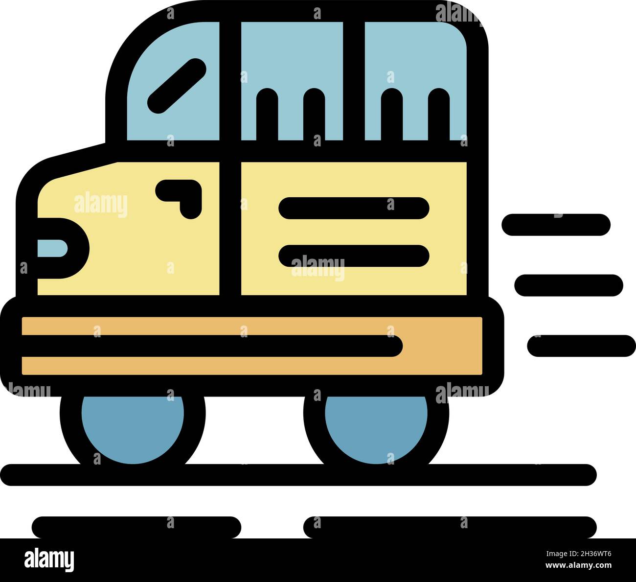 Tourist car icon. Outline tourist car vector icon color flat isolated ...