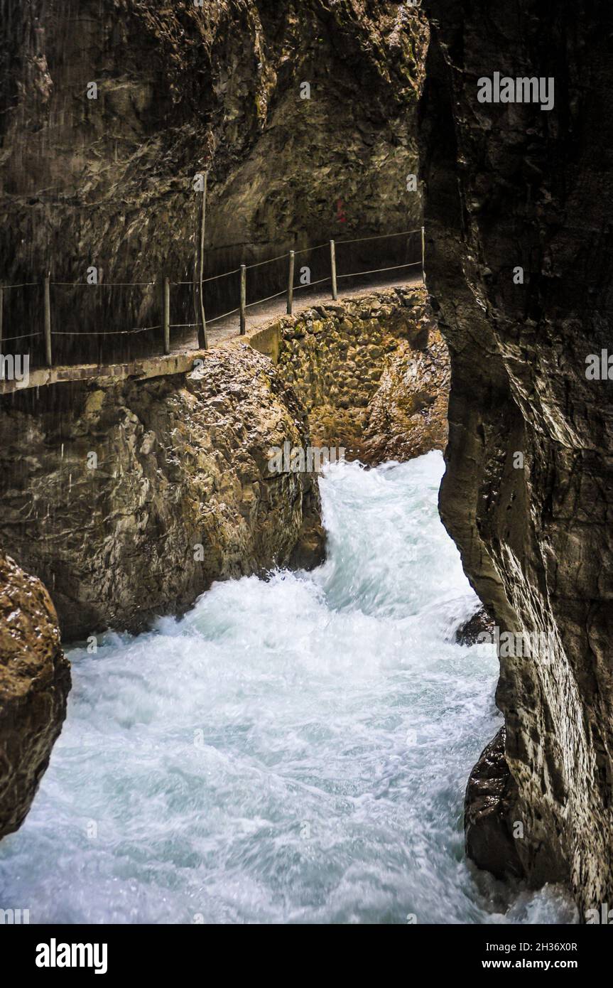 Hiking the Partnach Gorge. The Partnachklamm in Bavaria Germany Stock ...