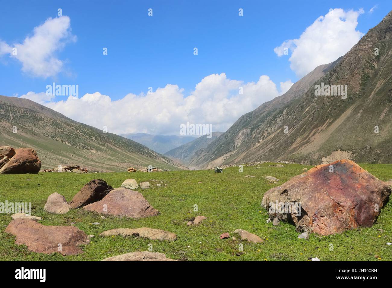 Beautiful mountainous landscape in Jammu, Kashmir, India Stock Photo ...