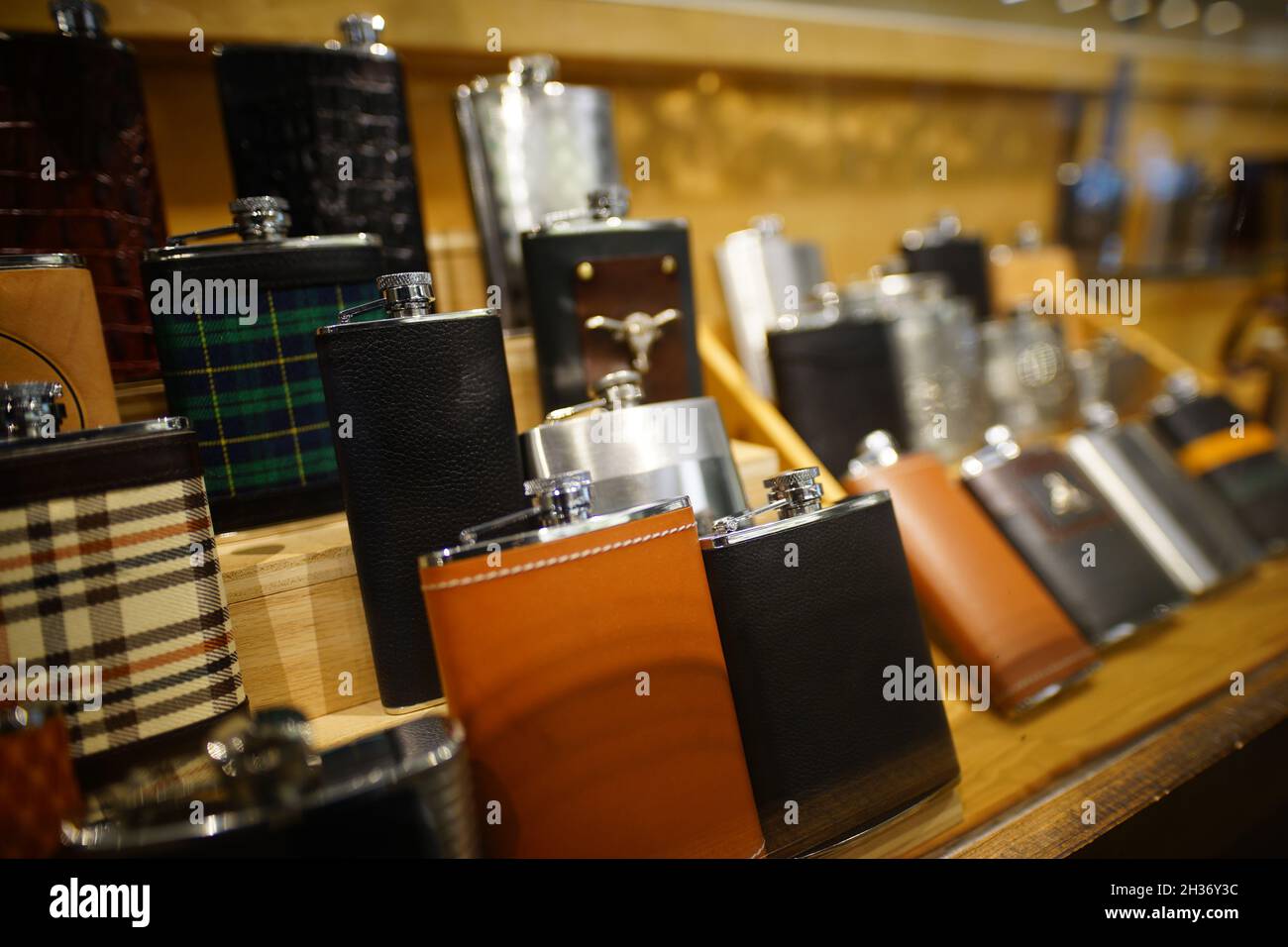 KANSAS CITY, UNITED STATES - Mar 13, 2016: A closeup of alcohol custom ...