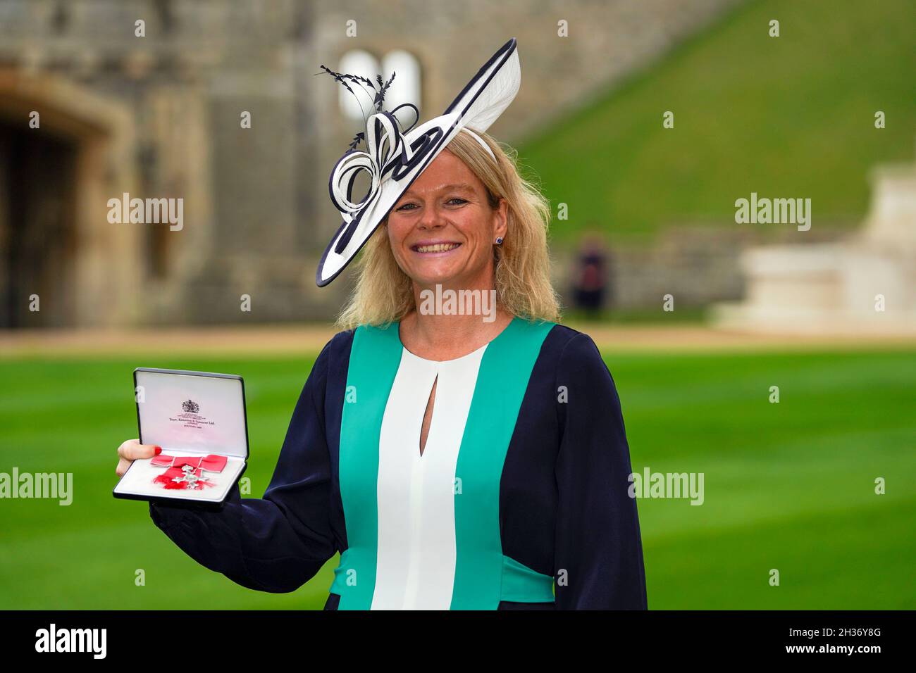 Polly Brooks after being made an MBE by the Princess Royal during an ...