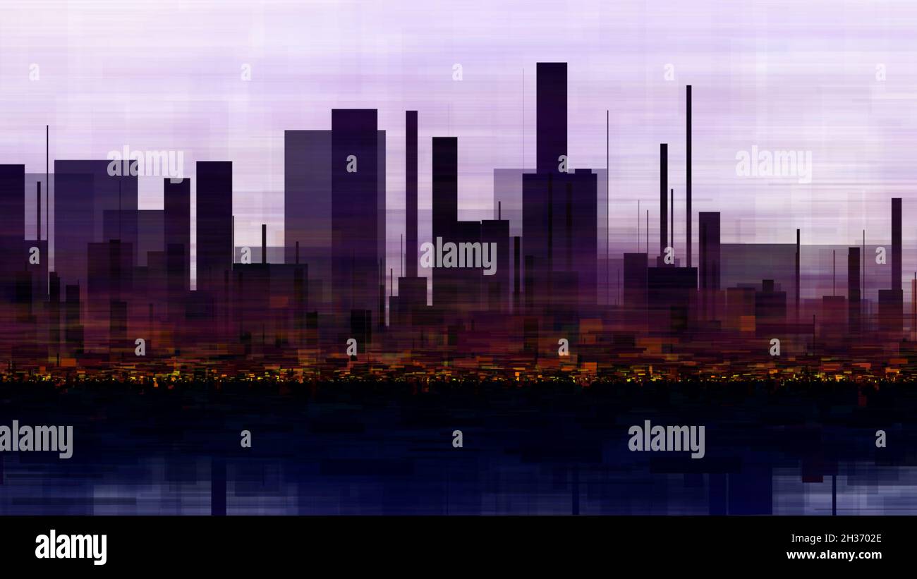 Morning City landscape abstract generative art illustration Stock Photo ...