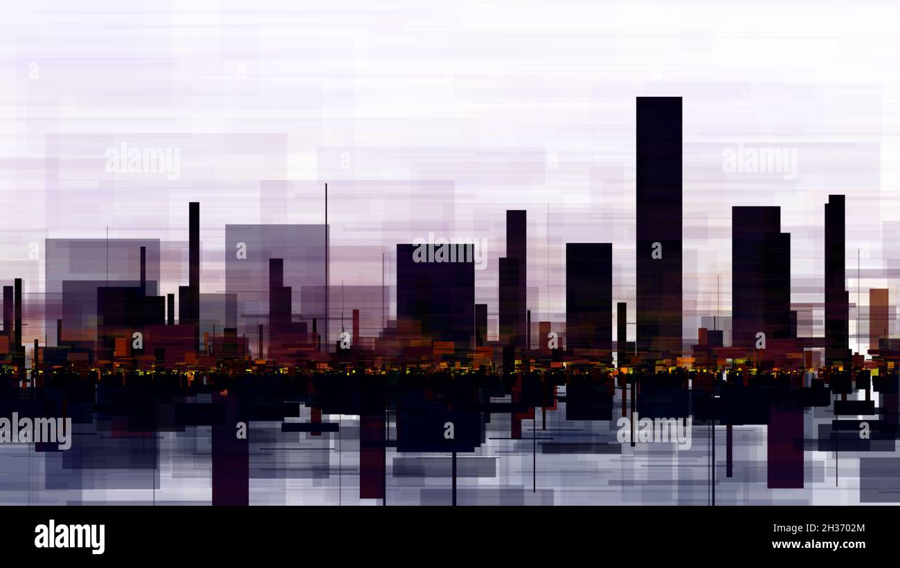 Morning City landscape abstract generative art illustration Stock Photo ...