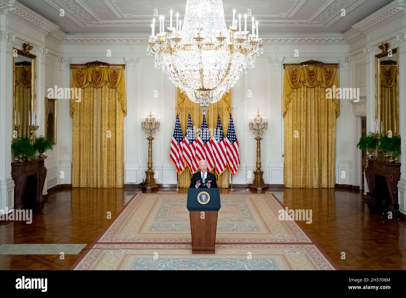 WASHINGTON DC, USA - 16 August 2021 - US President Joe Biden delivers ...