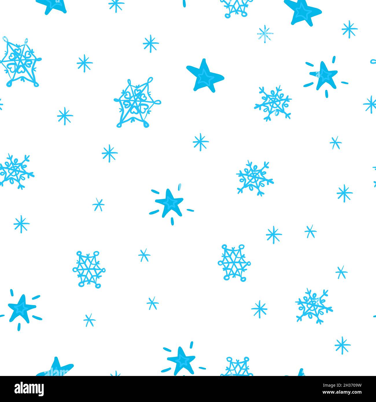 Delicate snowflakes banner on light blue background, festive texture ...