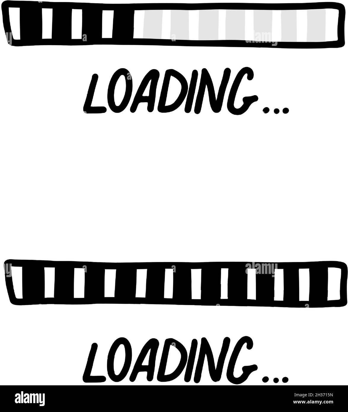 Loading bar doodle icon. Progress loading bar. Hand drawn sketch ... Loading bar doodle icon. Progress loading bar. Hand drawn sketch ...