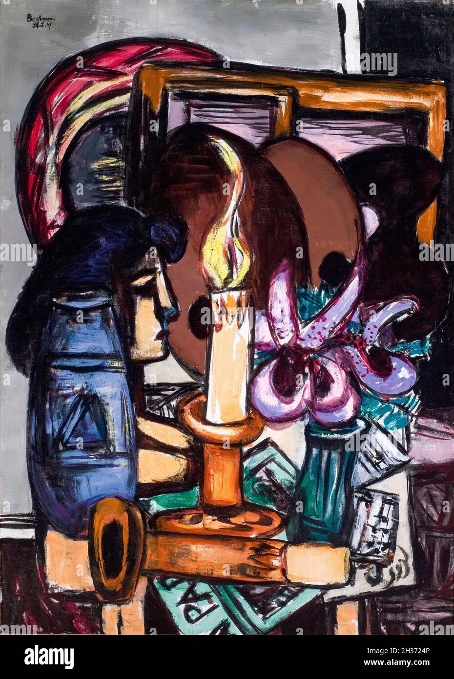 Max Beckmann, Still Life with Two Large Candles, painting, 1947 Stock ...