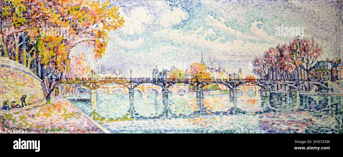 Le Pont des Arts, landscape painting by Paul Signac, 1928 Stock Photo ...