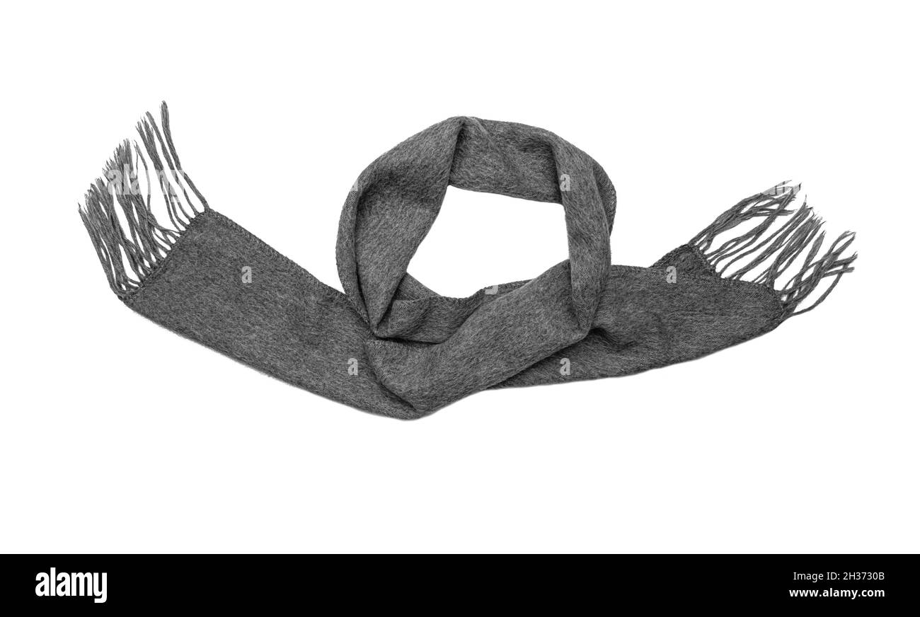 Warm winter scarf on a white background Stock Photo - Alamy