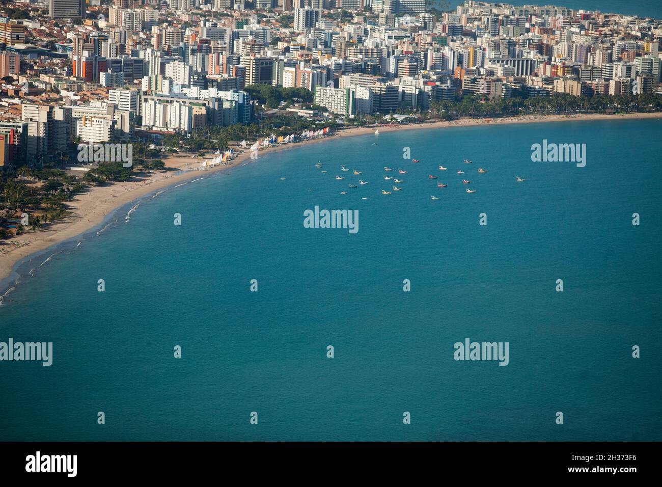 Aerial view of beaches in Maceio, Alagoas, Northeast region of Brazil ...