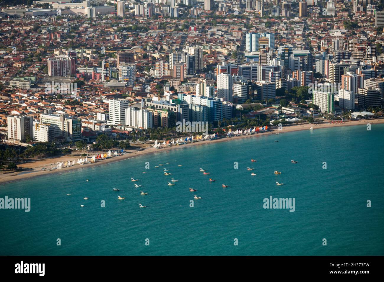Aerial view of beaches in Maceio, Alagoas, Northeast region of Brazil ...