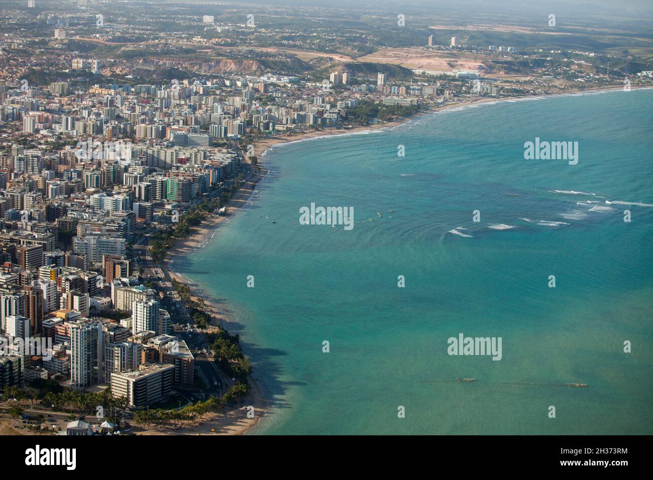 Aerial view of beaches in Maceio, Alagoas, Northeast region of Brazil ...