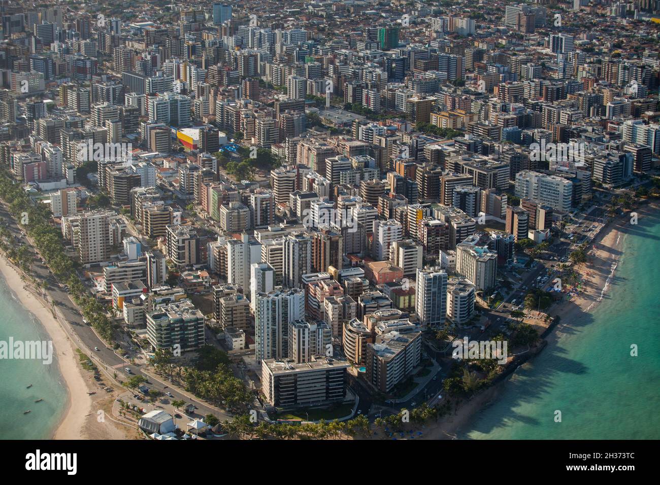 Aerial view of beaches in Maceio, Alagoas, Northeast region of Brazil ...