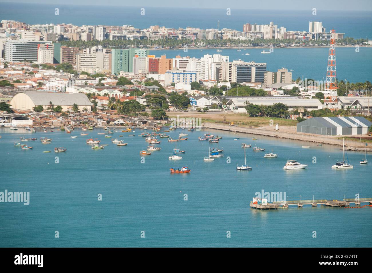 Aerial view of beaches in Maceio, Alagoas, Northeast region of Brazil ...