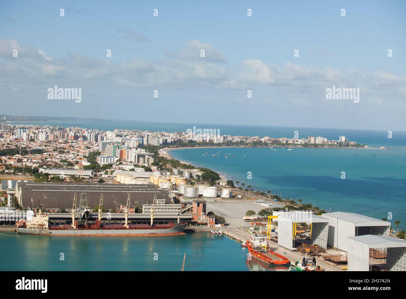 Aerial view of beaches in Maceio, Alagoas, Northeast region of Brazil ...