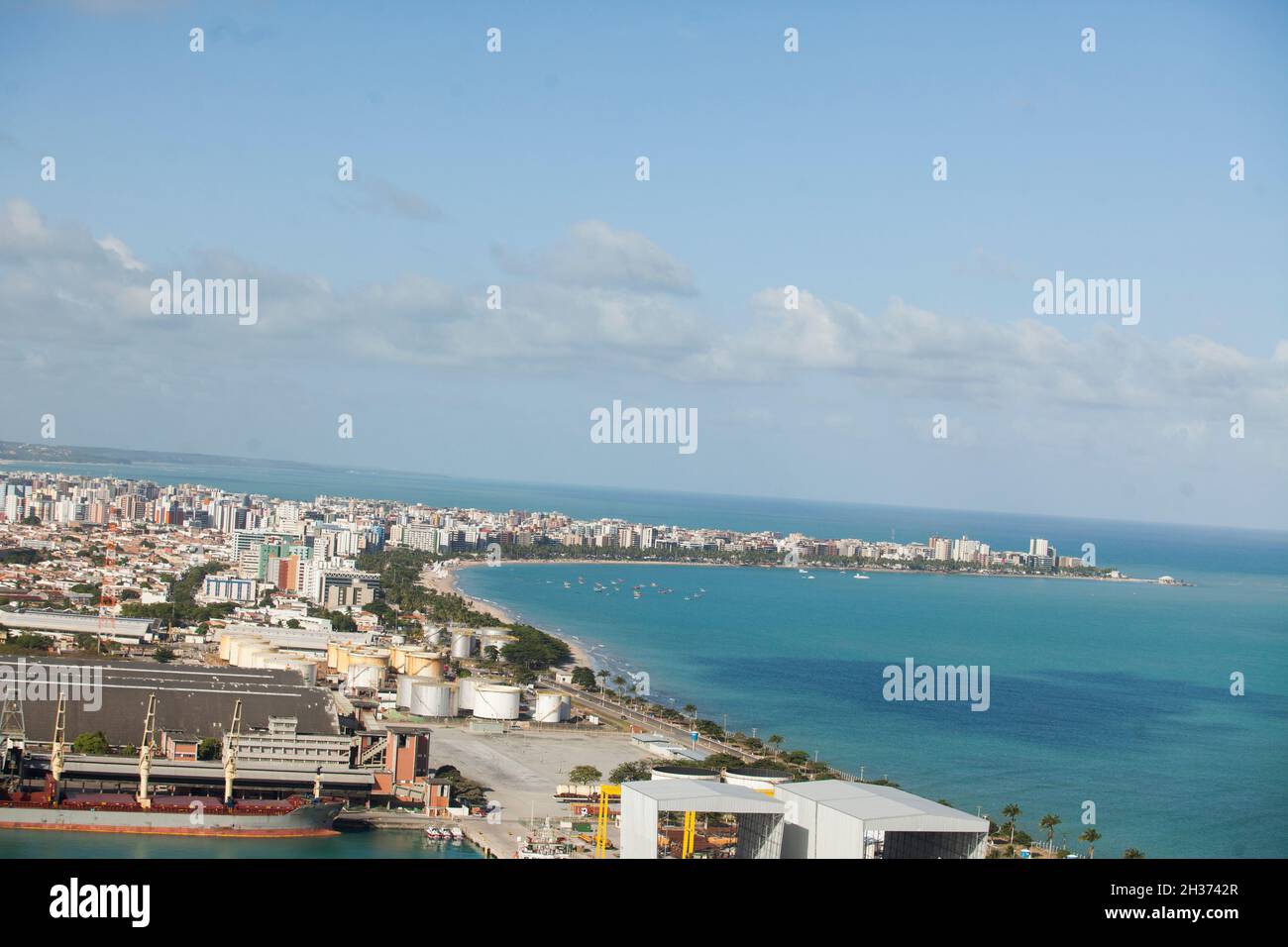 Aerial view of beaches in Maceio, Alagoas, Northeast region of Brazil ...