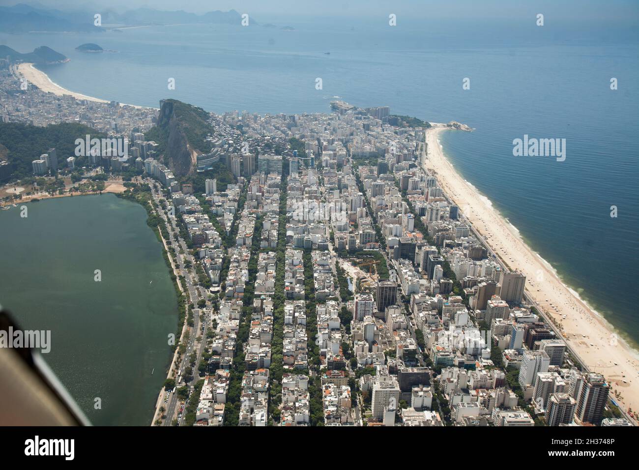 Aerial view of beaches in Rio de Janeiro, Southeast region of Brazil ...