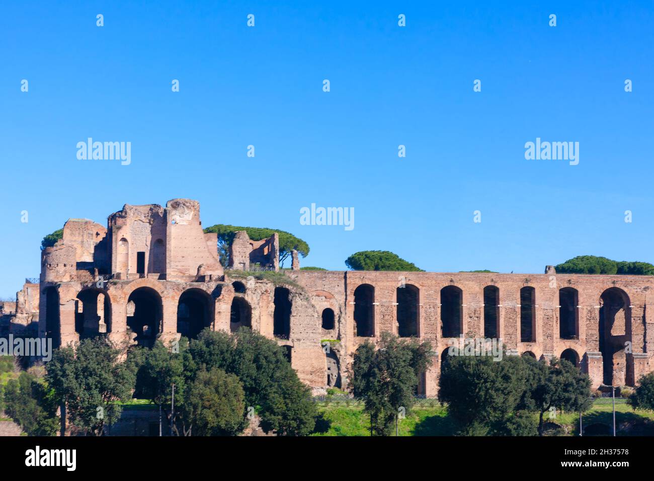 Circus Maximus in Rome Italy . Ancient building with arches made by ...