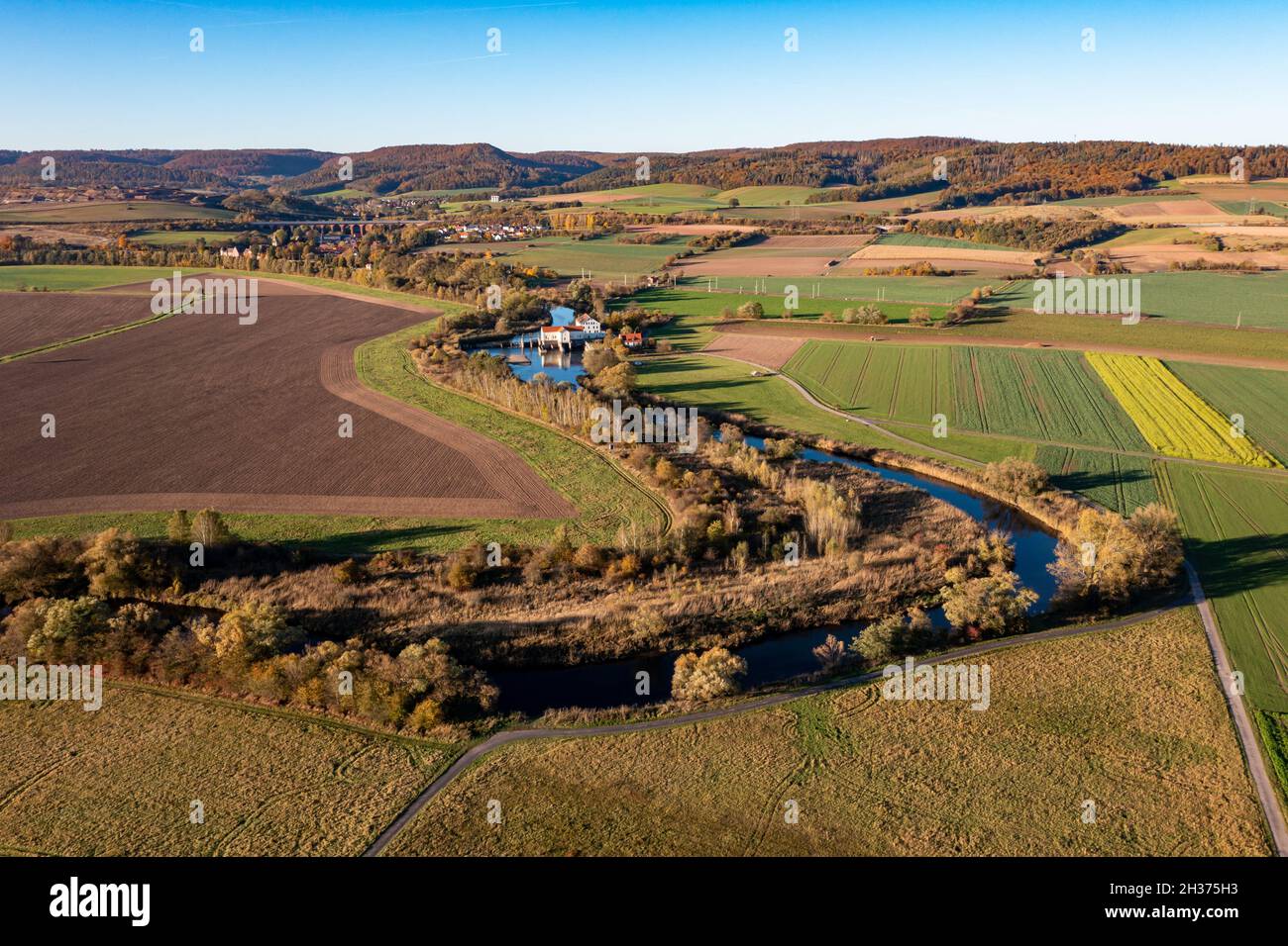 The Landscape at Herleshausen in the Werra Valley Stock Photo - Alamy
