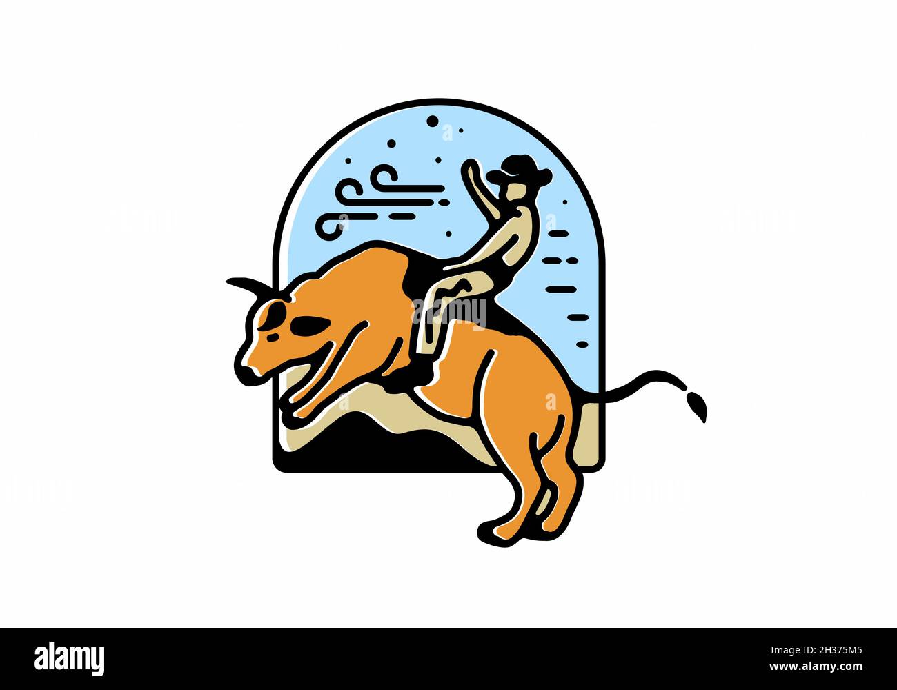 Wild Rodeo line art illustration design Stock Vector Image & Art - Alamy