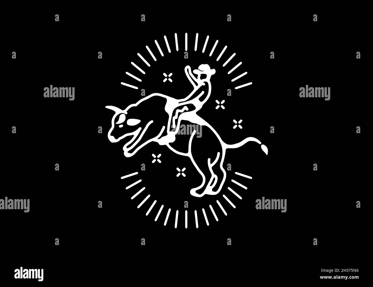 Wild Rodeo line art illustration design Stock Vector Image & Art - Alamy