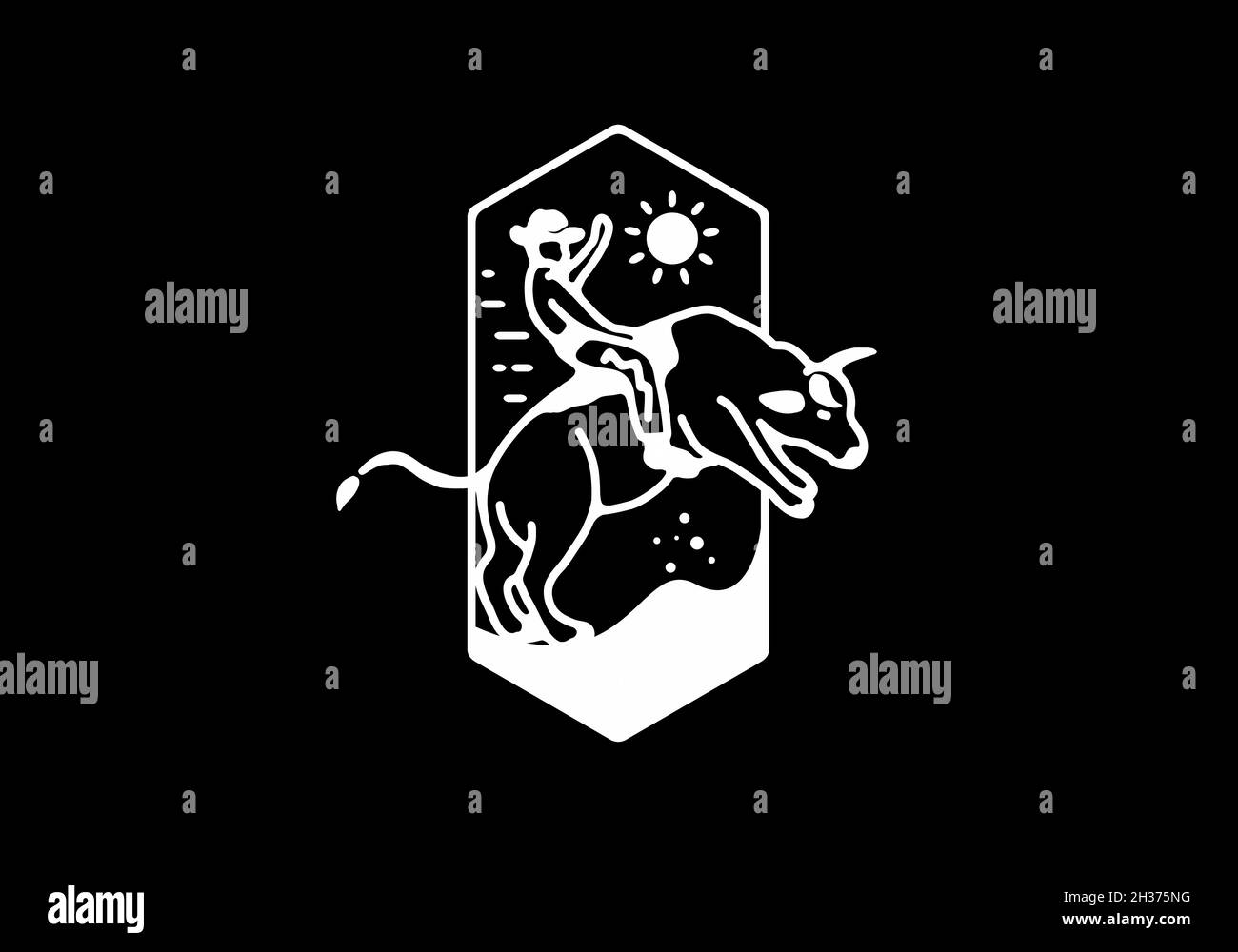 Wild Rodeo line art illustration design Stock Vector Image & Art - Alamy