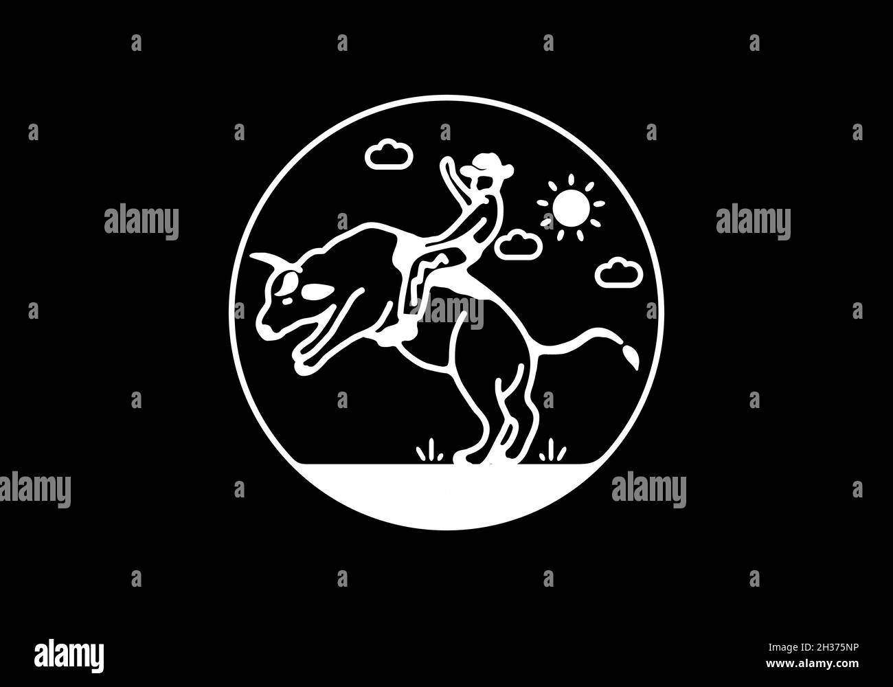 Wild Rodeo line art illustration design Stock Vector Image & Art - Alamy