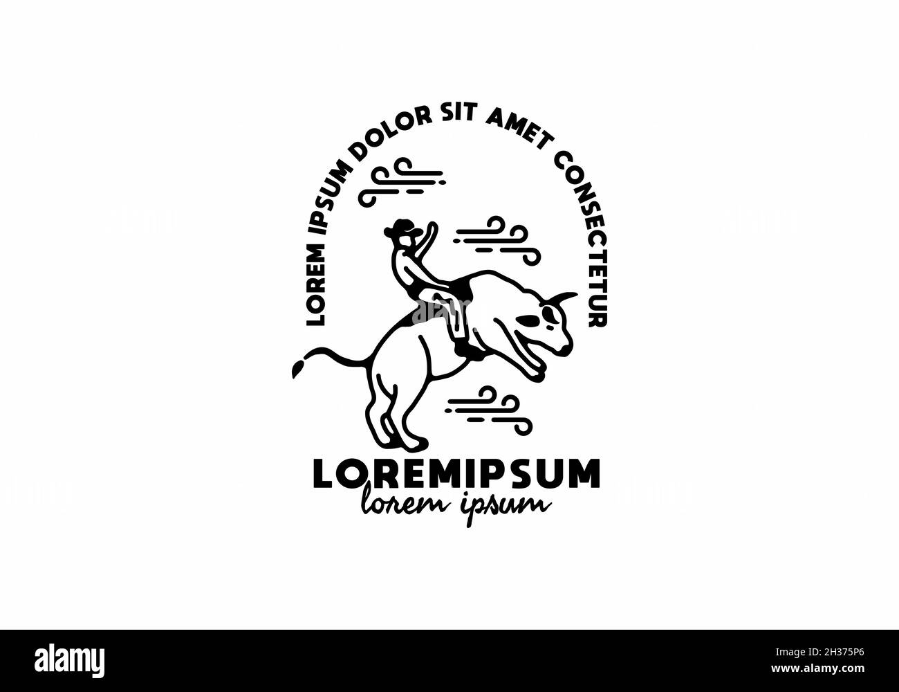 Wild Rodeo line art illustration design Stock Vector Image & Art - Alamy