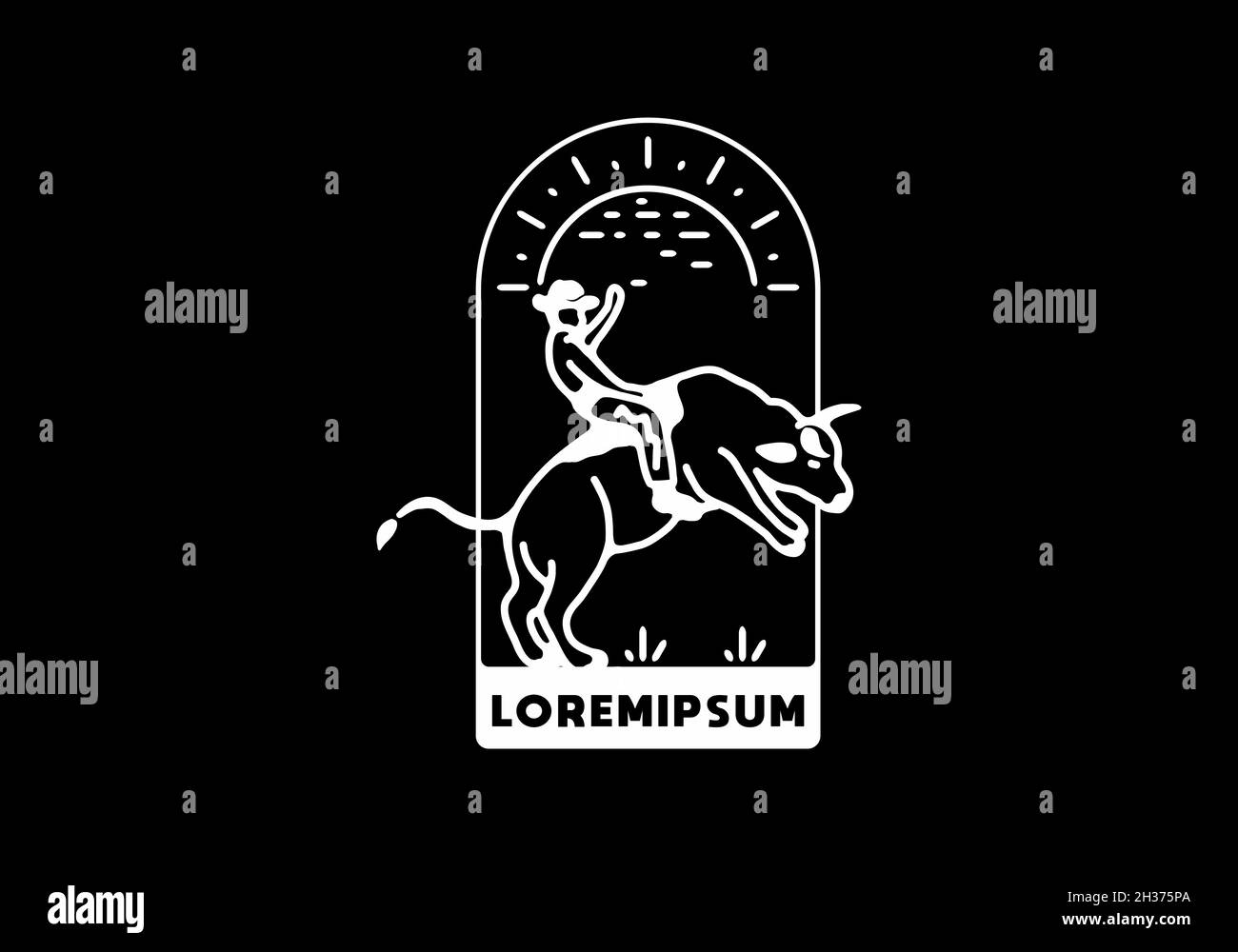 Wild Rodeo line art illustration design Stock Vector Image & Art - Alamy