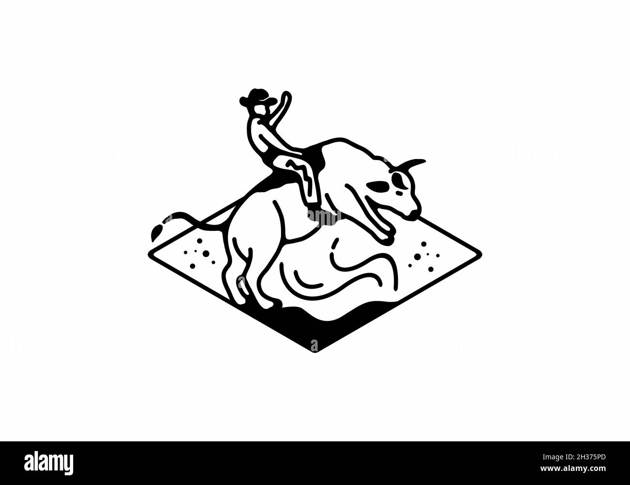 Wild Rodeo line art illustration design Stock Vector Image & Art - Alamy
