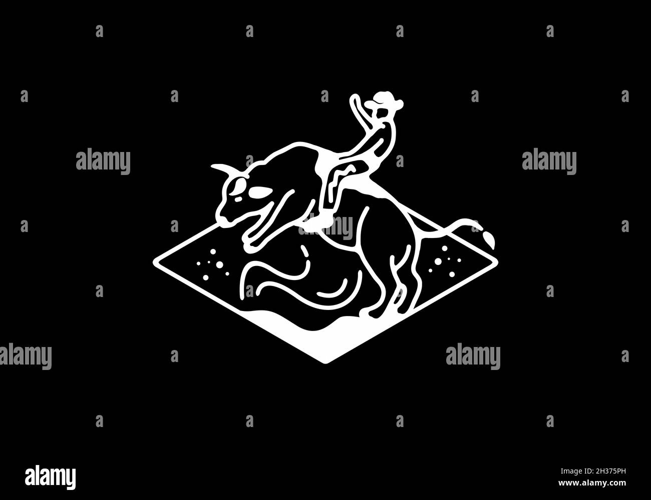 Wild Rodeo line art illustration design Stock Vector Image & Art - Alamy