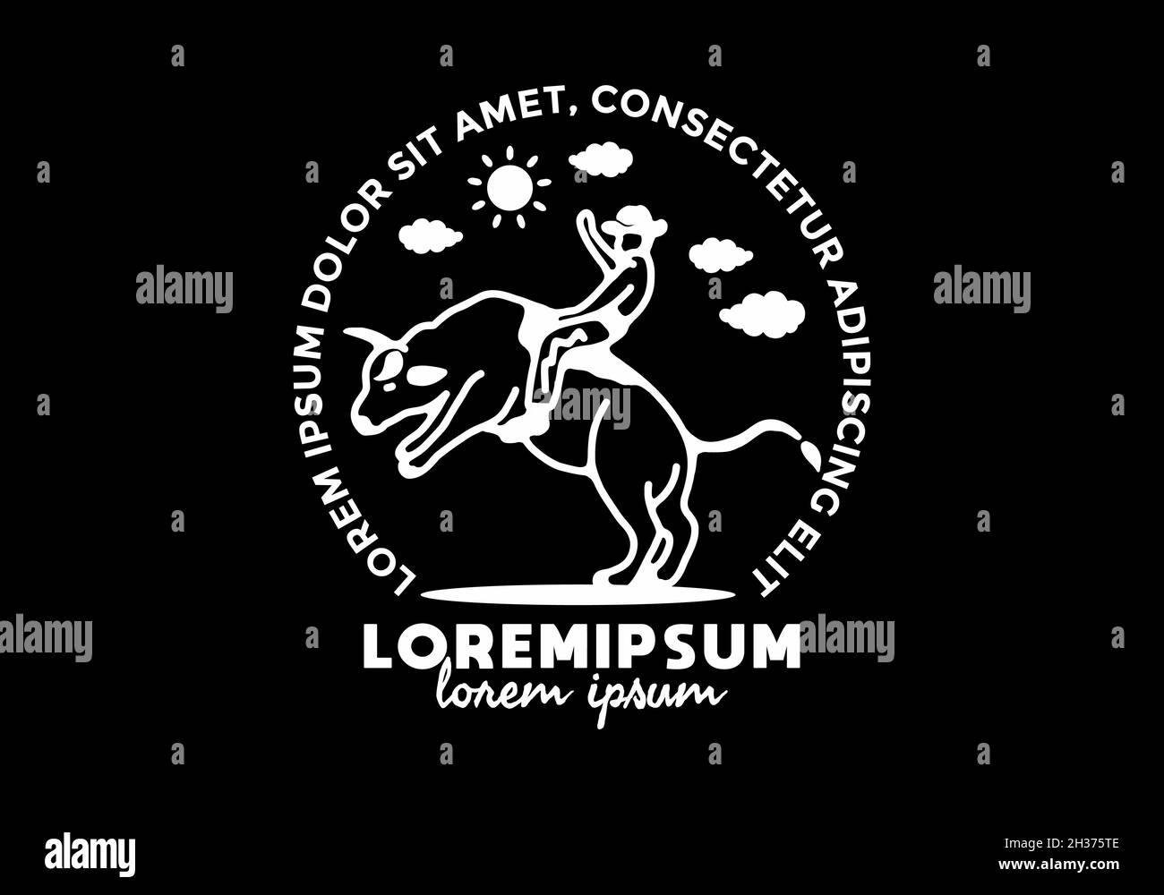 Wild Rodeo line art illustration design Stock Vector Image & Art - Alamy