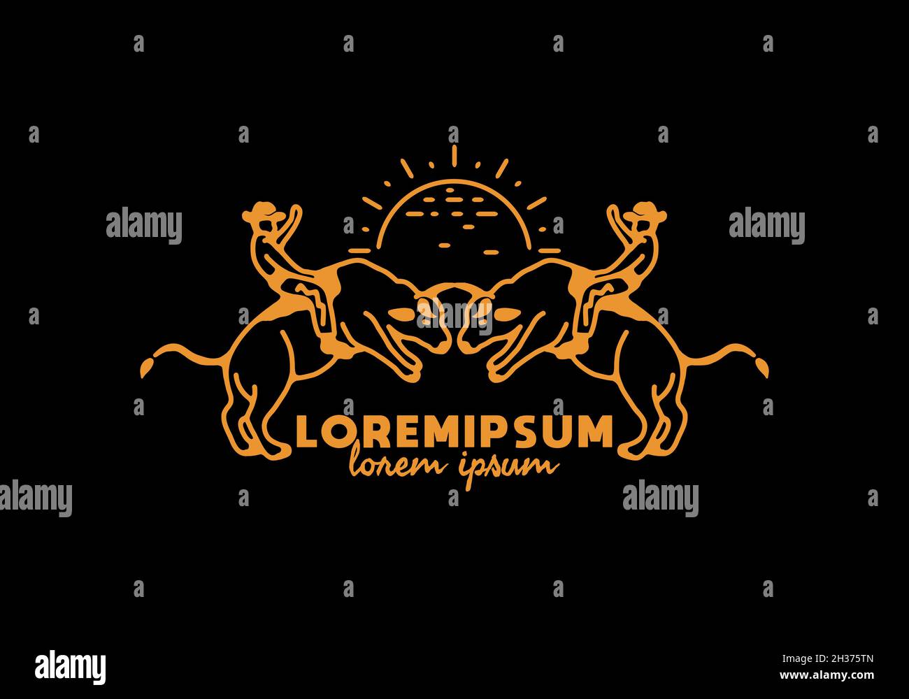 Wild Rodeo line art illustration design Stock Vector Image & Art - Alamy