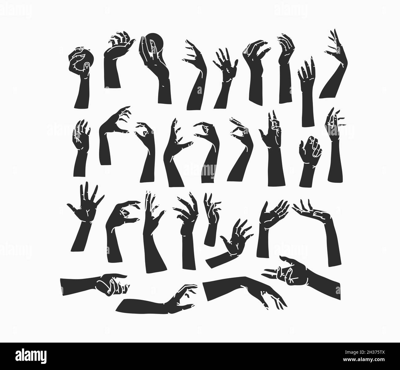 Hand drawn vector abstract stock flat graphic illustrations collection ...