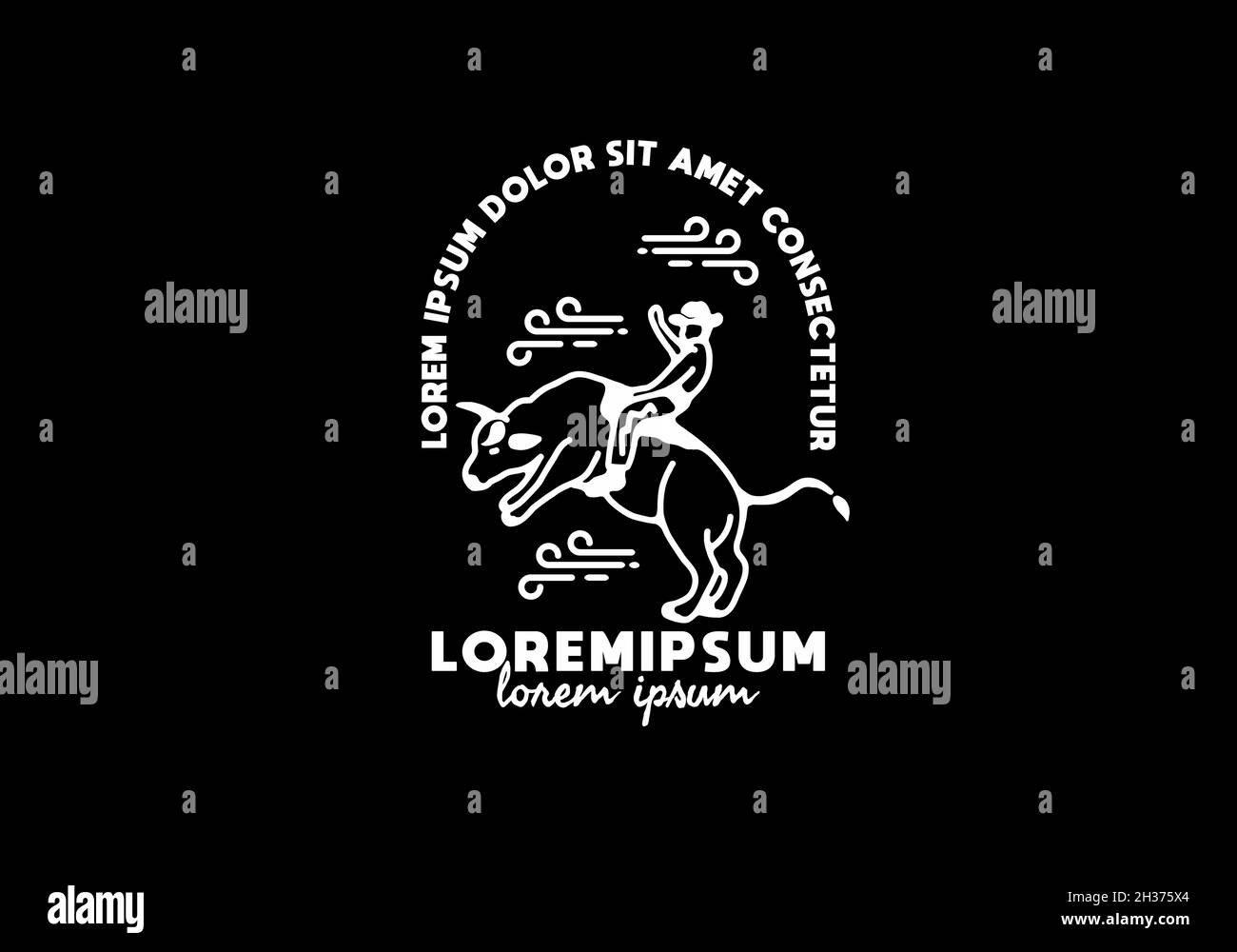 Wild Rodeo line art illustration design Stock Vector Image & Art - Alamy