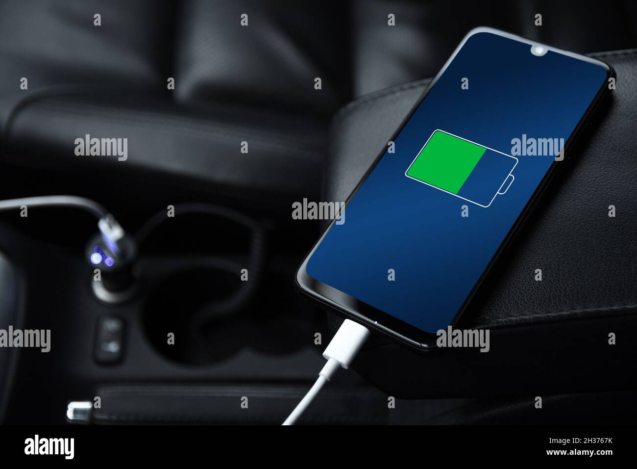 Mobile phone ,smartphone, cellphone is charged ,charge battery with usb ...