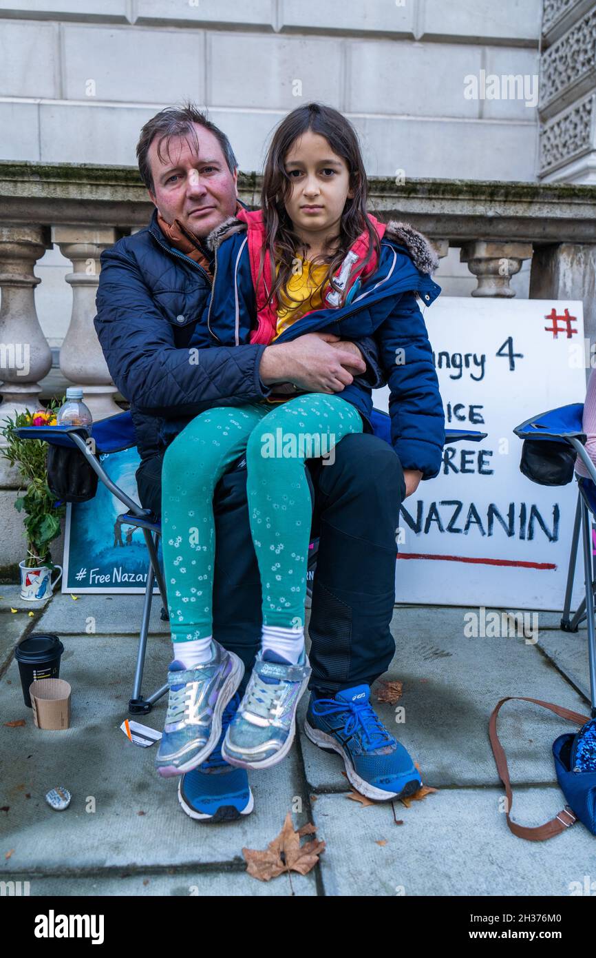 LONDON, UK. 26 Oct, 2021.Richard Ratcliffe, the husband poses with his ...
