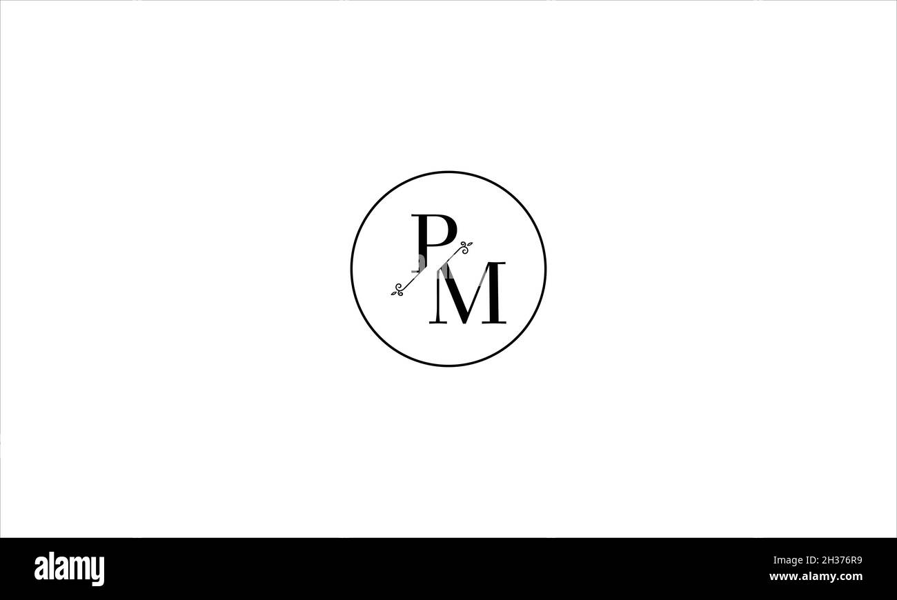 LETTERS PM LOGO DESIGN WITH NEGATIVE SPACE EFFECT FOR ILLUSTRATION USE ...