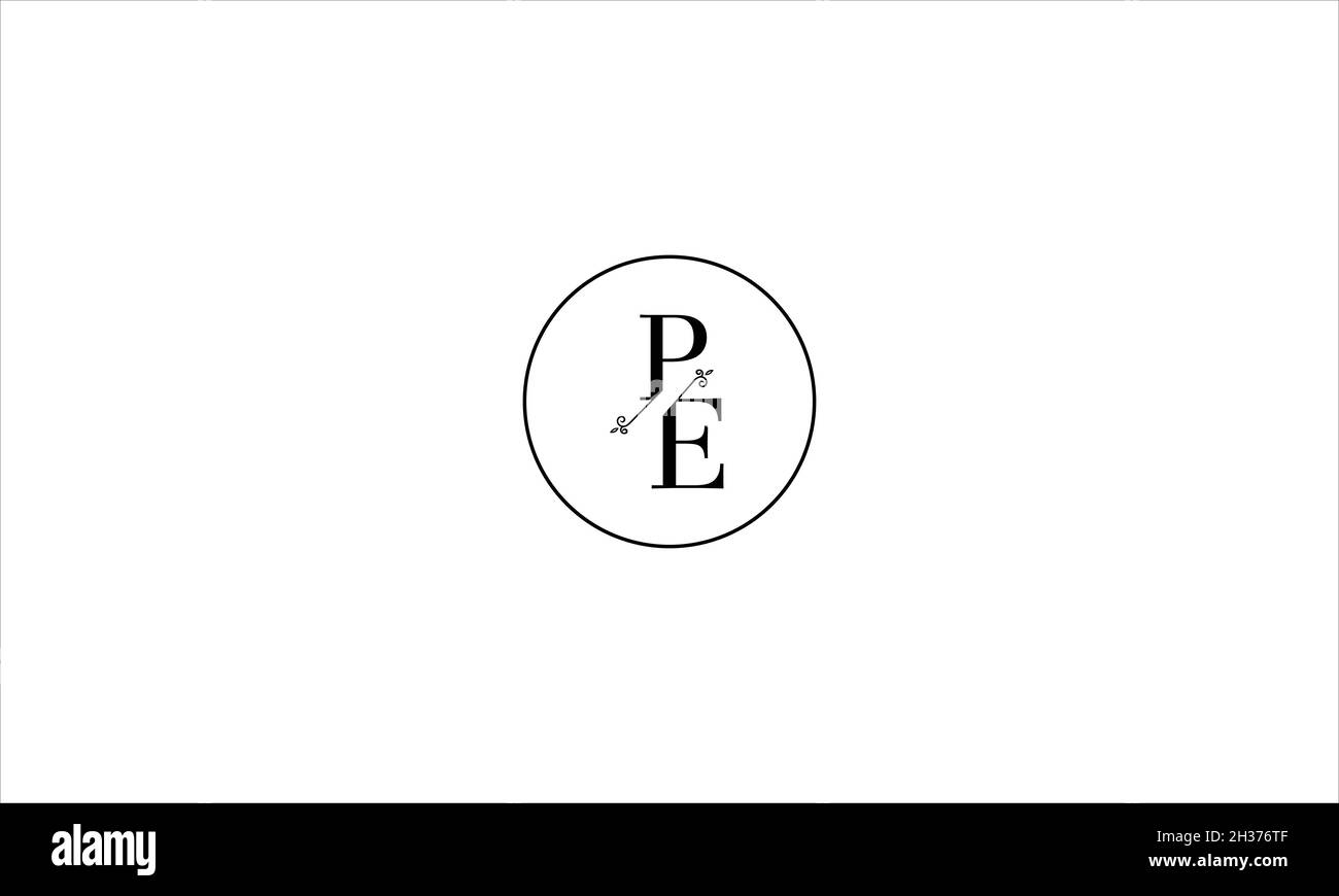 LETTERS PE LOGO DESIGN WITH NEGATIVE SPACE EFFECT FOR ILLUSTRATION USE ...