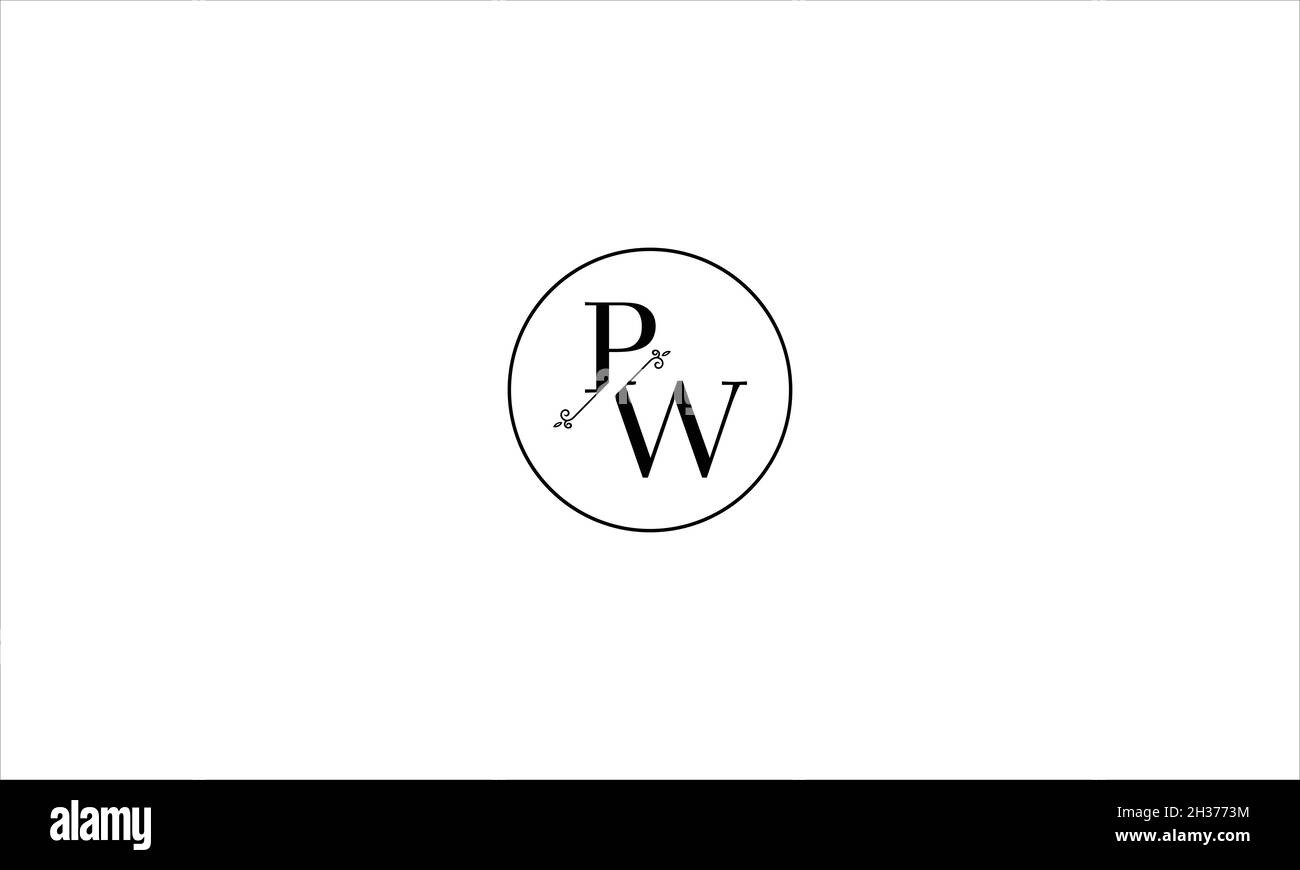 Pw logo design Black and White Stock Photos & Images - Alamy