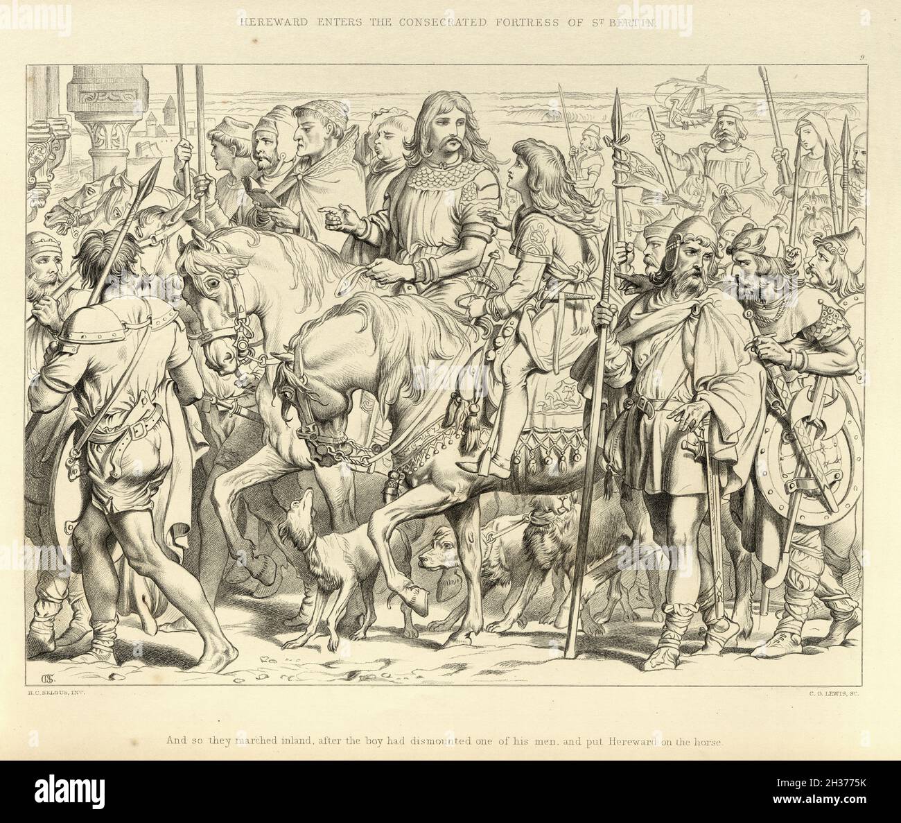 Anglo Saxon hero, Hereward the Wake, illustration by Henry Courtney ...