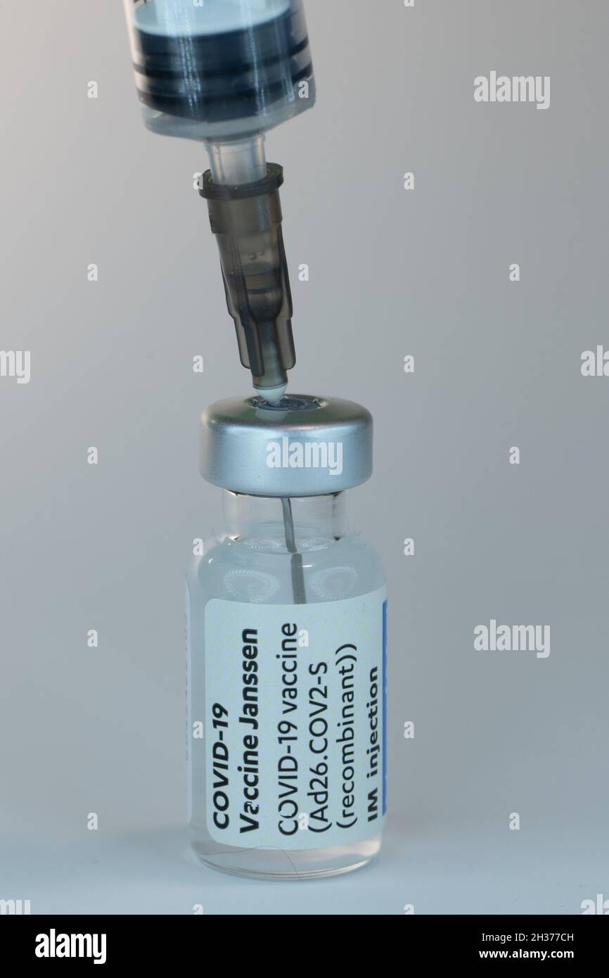 Janssen Vaccine COVID-19 Injection Needle white background Stock Photo ...