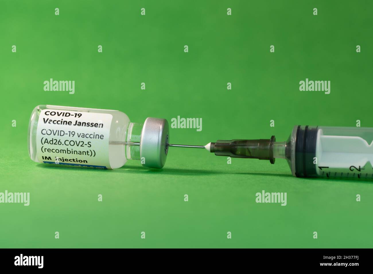 Janssen Vaccine COVID-19 Injection Needle white background Stock Photo ...